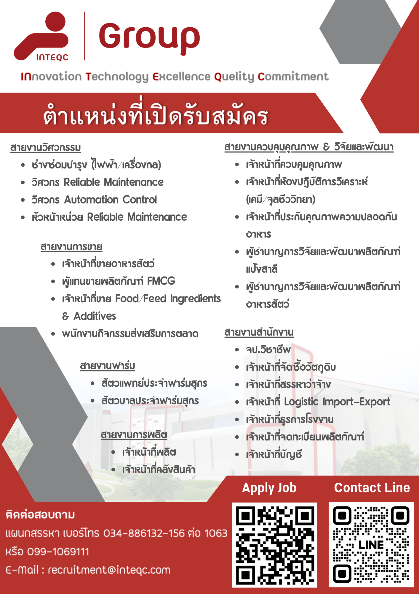 INTEQC GROUP เปิดรับสมัครนิสิตนักศึกษา ที่สนใจเข้าร่วมและเป็นส่วนหนึ่ง ...