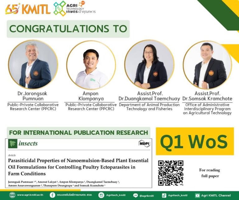 ขอแสดงความยินดี Q1 WoS คณะเทคโนโลยีการเกษตรขอแสดงความยินดีกับ ดร.จรงค์ศักดิ์ พุมนวน,นายอำพล ...